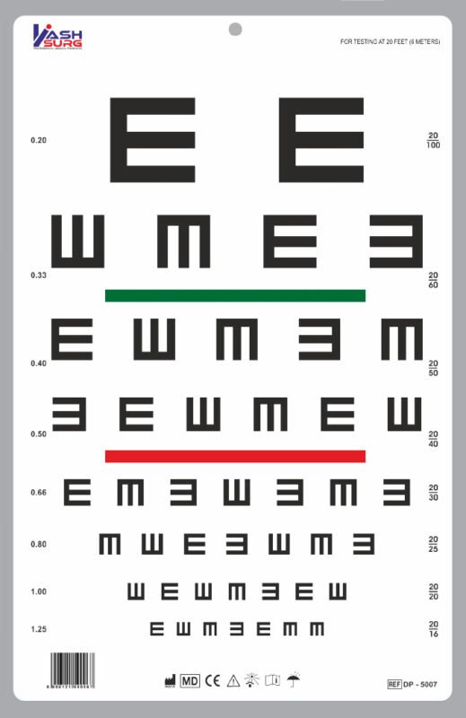 Tumbling e chart | Illiterate e charts 3M / 10FT